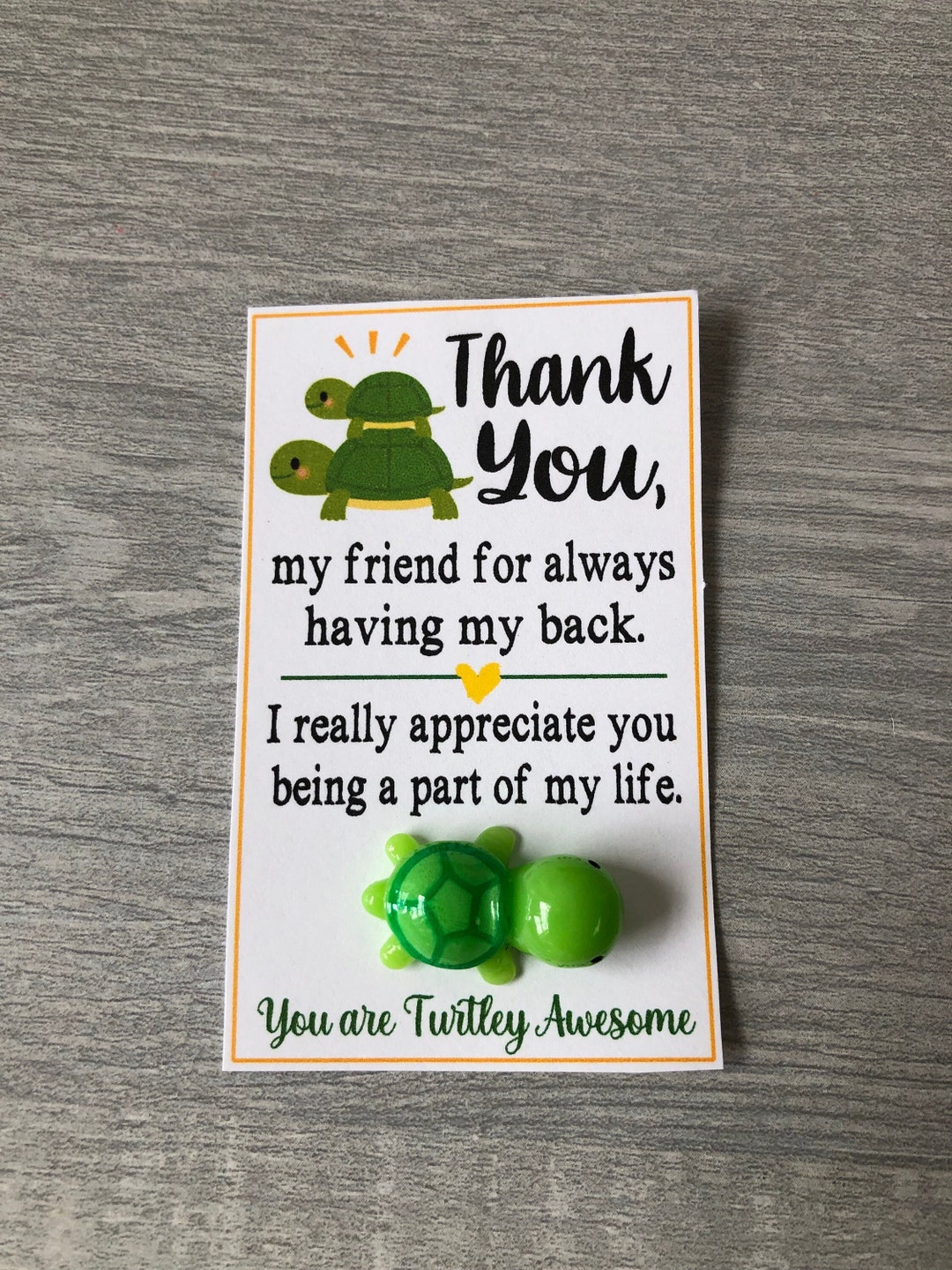 You're TURTLEY AWESOME, Tiny Turtle Good Luck Charm Gift Bag, THANK You ...