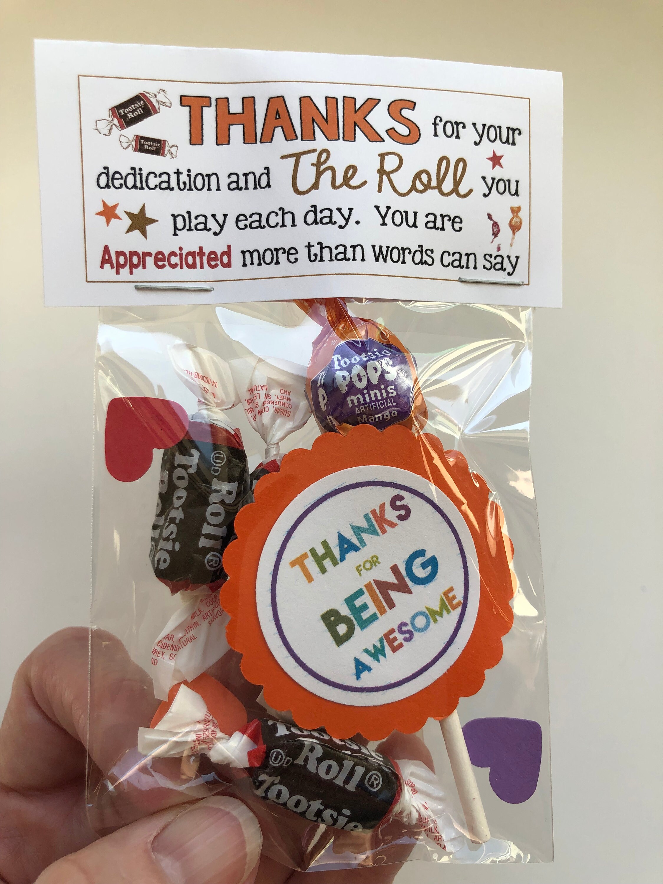 Thanks for the ROLL You Play sweet Thoughts Goody Bag Team - Etsy