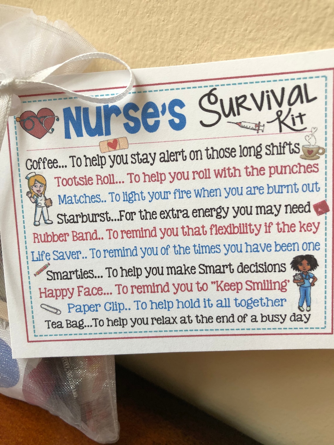 NURSE'S Survival Kit sweet Thoughts Goody Bag Happy - Etsy