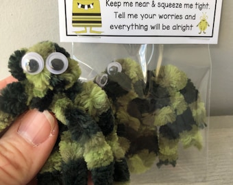 Worry Monster Pocket Hug Wood Engraved Token Mr. Worriesbegone Ms ...