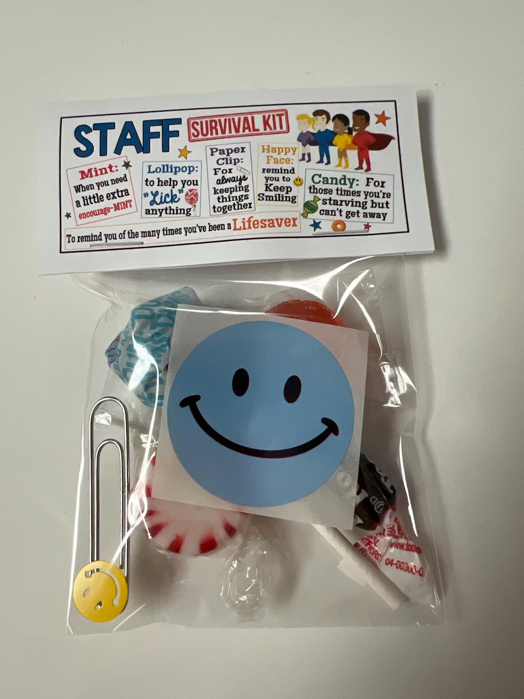 STAFF SURVIVAL Kit -sweet Thoughts Goody Bag, Work, Office, Friends, Co ...