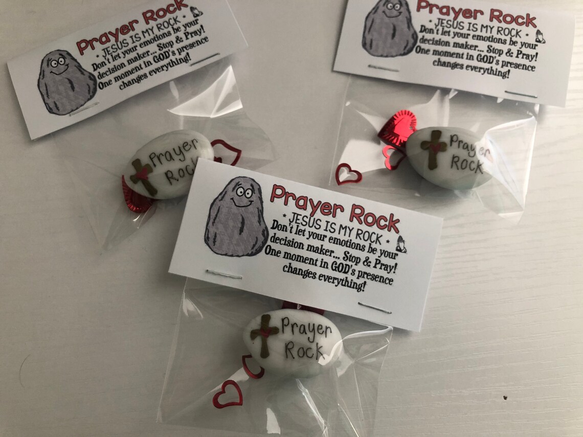 Gift Goody Bag PRAYER ROCK God Jesus is My Rock Child of | Etsy