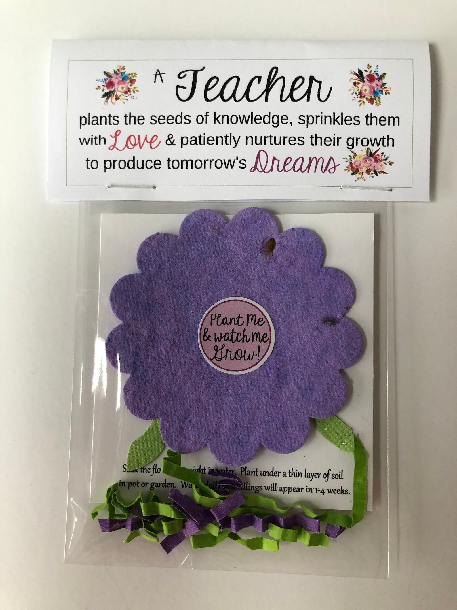 A TEACHER FLOWER bloomin' Plantable Seed Paper Gift - Etsy
