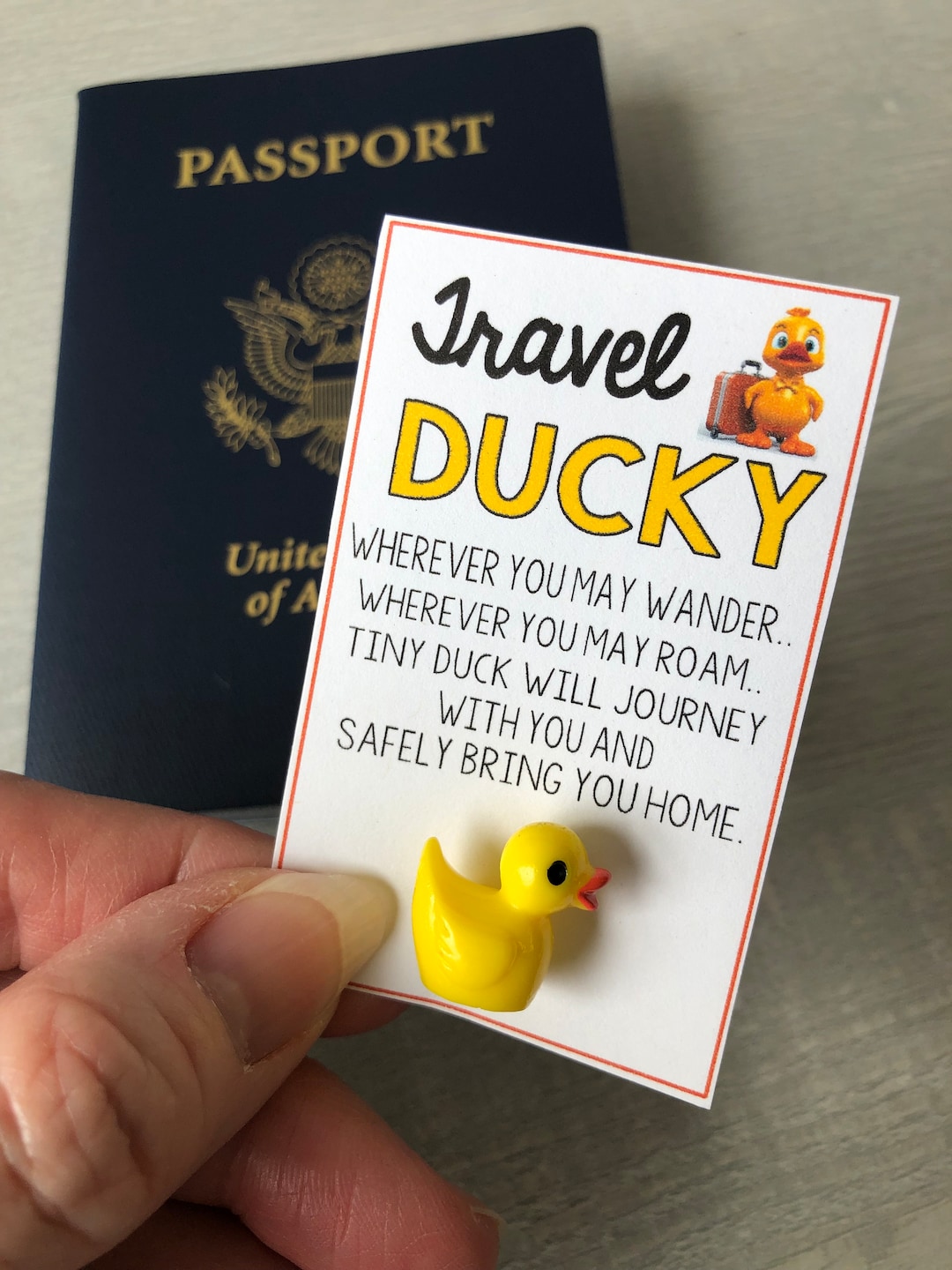 TRAVEL DUCKY Mini Adorable DUCK, Good Luck Charm, Safe Travels, Tiny ...