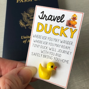 TRAVEL DUCKY Mini Adorable DUCK, Good Luck Charm, Safe Travels, Tiny ...