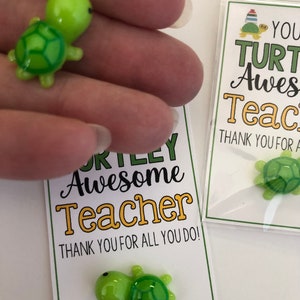 You Are a TURTLEY AWESOME TEACHER, Tiny Turtle Good Luck Charm, School ...