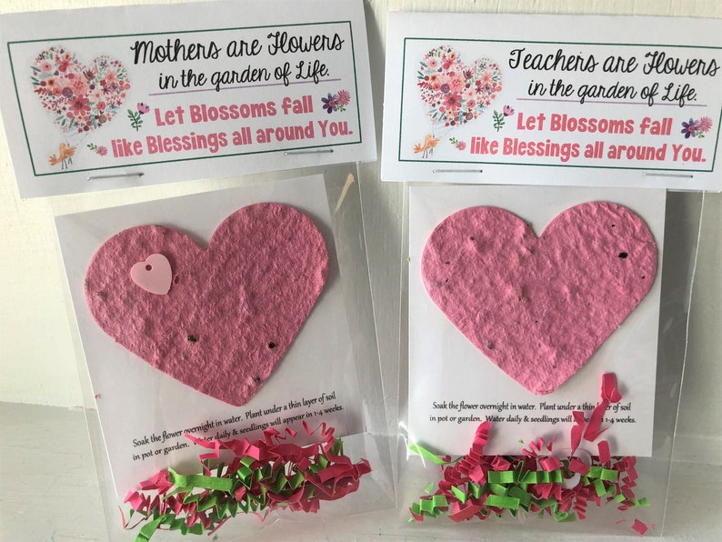 HEART bloomin' Plantable Seed Paper Gift Bags Mothers - Etsy