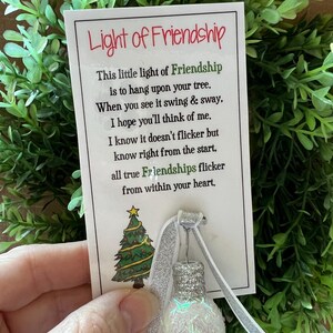 White Glittery Light of FRIENDSHIP, Gift/goody Bag, Christmas Ornament ...