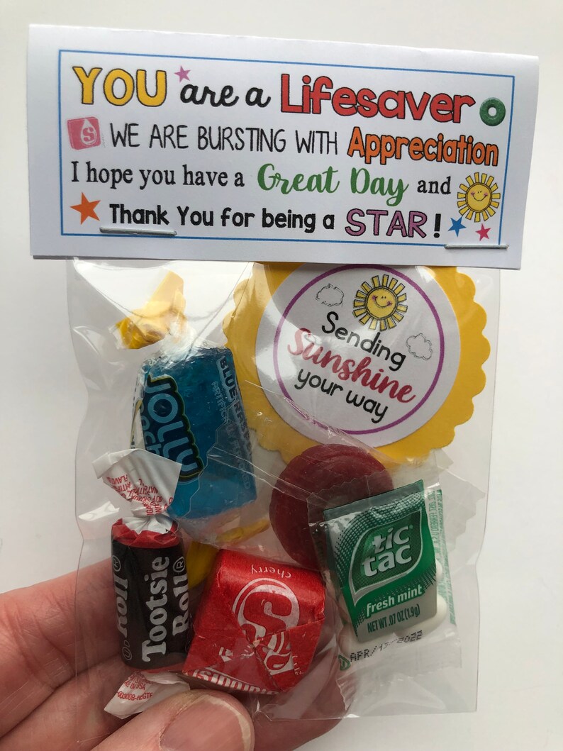 YOU Are a LIFESAVER Candy Poem Thank You Bag Sweet | Etsy