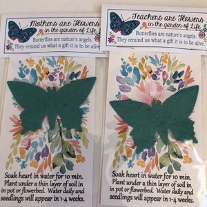 BUTTERFLY Seed Shape -bloomin' Plantable Seed Paper Gift Bags, Mothers ...