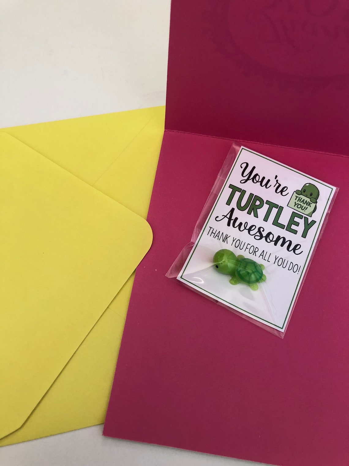You're TURTLEY AWESOME, Tiny Turtle Good Luck Charm Gift Bag, THANK You ...