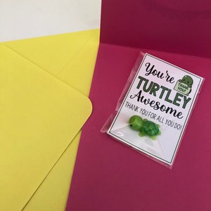 You're TURTLEY AWESOME, Tiny Turtle Good Luck Charm Gift Bag, THANK You ...