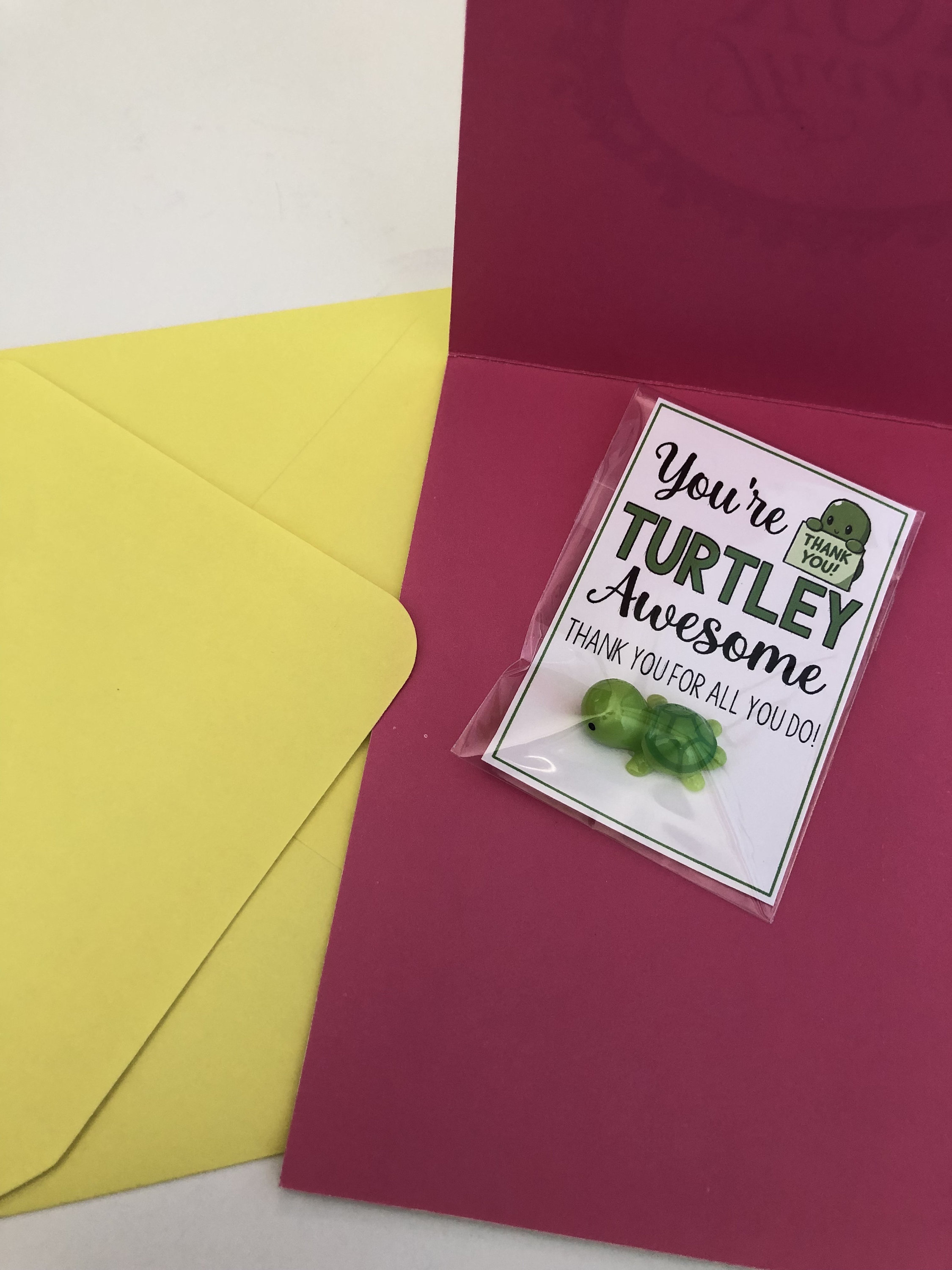 You're TURTLEY AWESOME, Tiny Turtle Good Luck Charm Gift Bag, THANK You ...