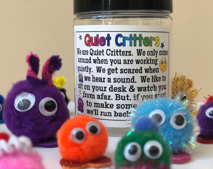 QUIET CRITTERS - Jar With Poem & Poms Teacher Resource, Classroom ...