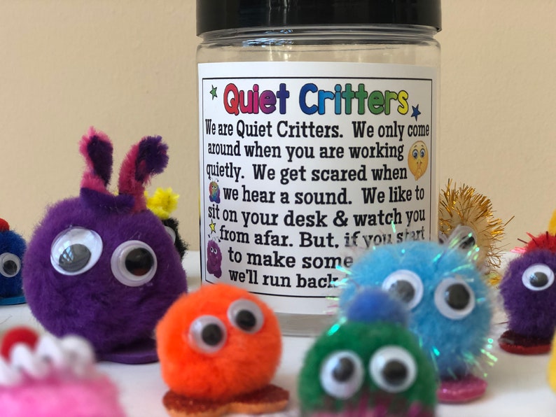 QUIET CRITTERS - Jar With Poem & Poms Teacher Resource, Classroom ...