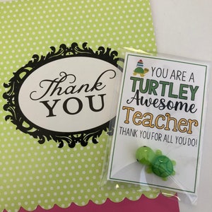 You Are a TURTLEY AWESOME TEACHER, Tiny Turtle Good Luck Charm, School ...