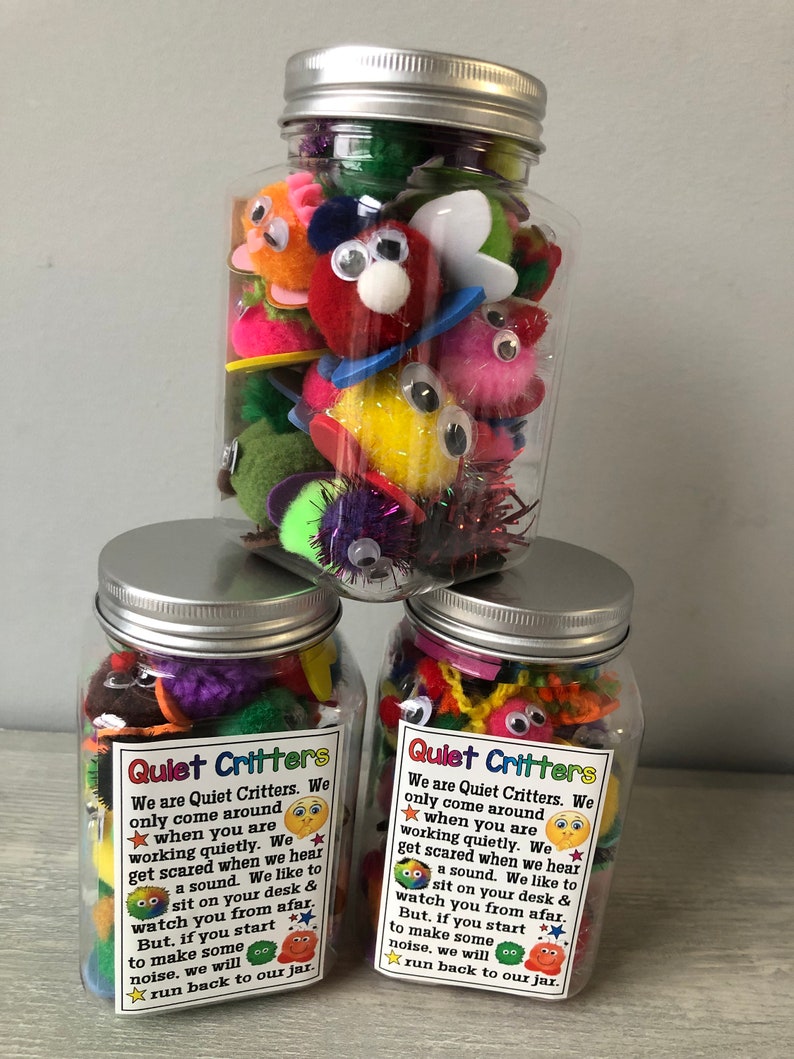 QUIET CRITTERS - LG. Jar With Poem & Poms Teacher Resource, Classroom ...