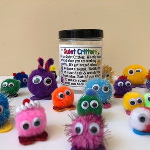 QUIET CRITTERS - Jar With Poem & Poms Teacher Resource, Classroom ...