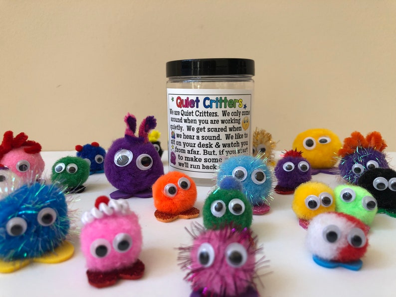 QUIET CRITTERS Jar With Poem & Poms Teacher Resource - Etsy