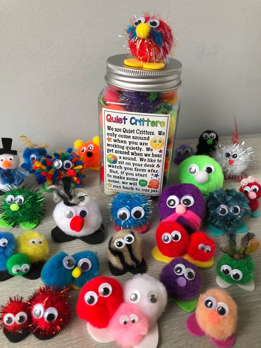 QUIET CRITTERS - LG. Jar With Poem & Poms Teacher Resource, Classroom ... QUIET CRITTERS - LG. Jar With Poem & Poms Teacher Resource, Classroom ...