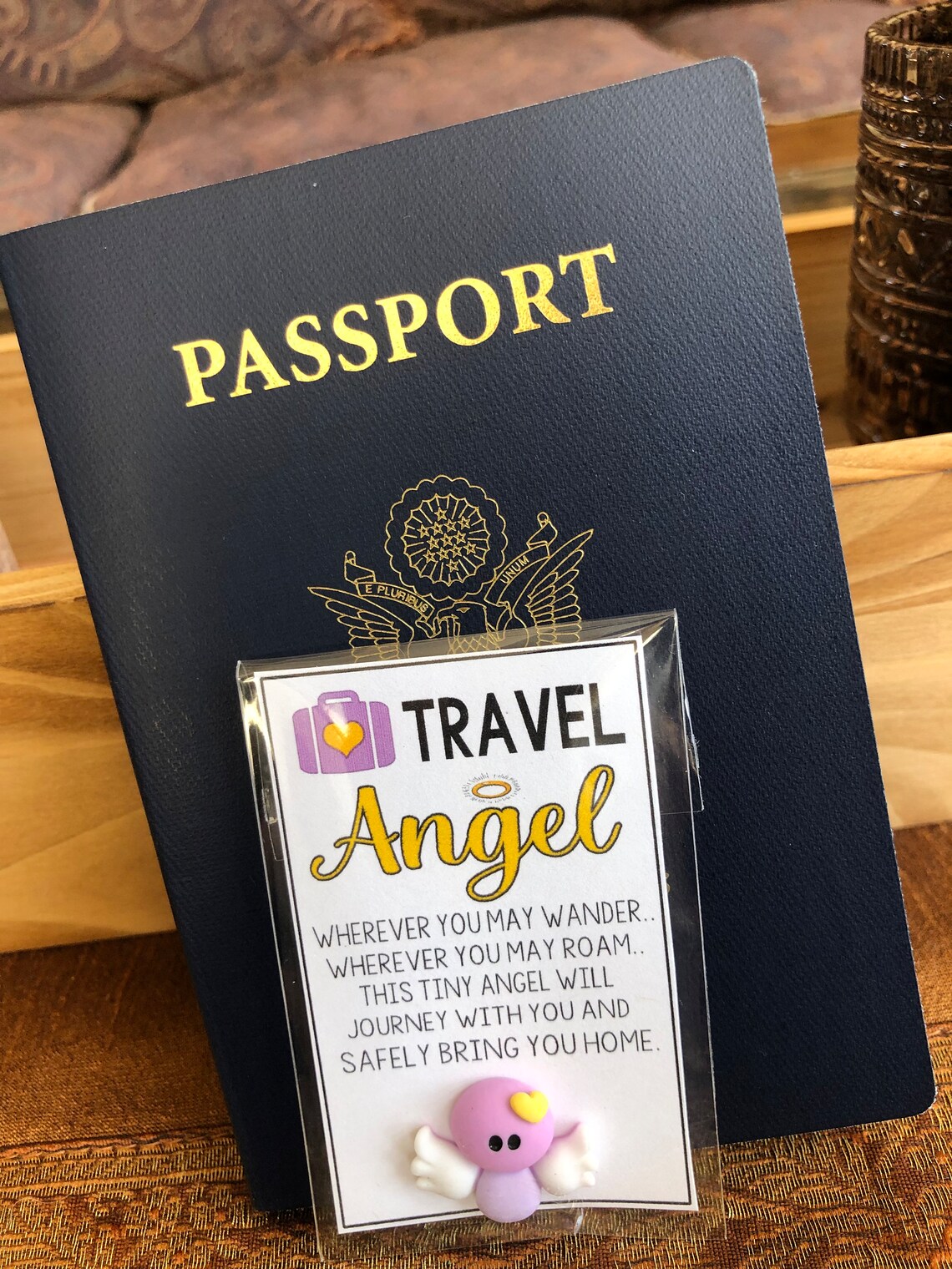 TRAVEL ANGEL Mini Adorable Angel, Good Luck Charm, Safe Travels, Tiny ...