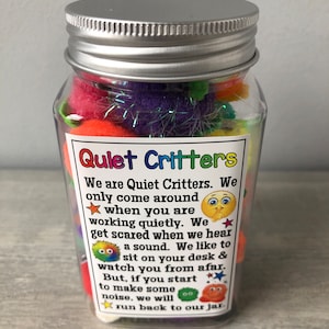 QUIET CRITTERS - LG. Jar With Poem & Poms Teacher Resource, Classroom ...