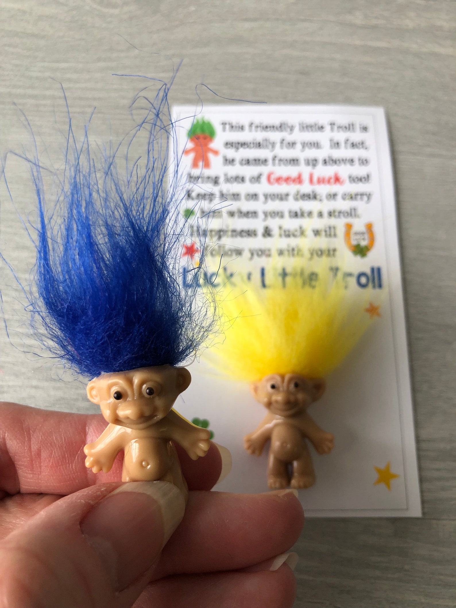 LUCKY Little TROLL - Adorable Good Luck Mini Troll Charm Doll - Lucky ...