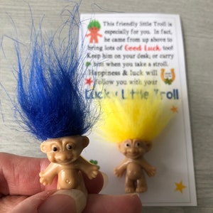 LUCKY Little TROLL - Adorable Good Luck Mini Troll Charm Doll - Lucky ...