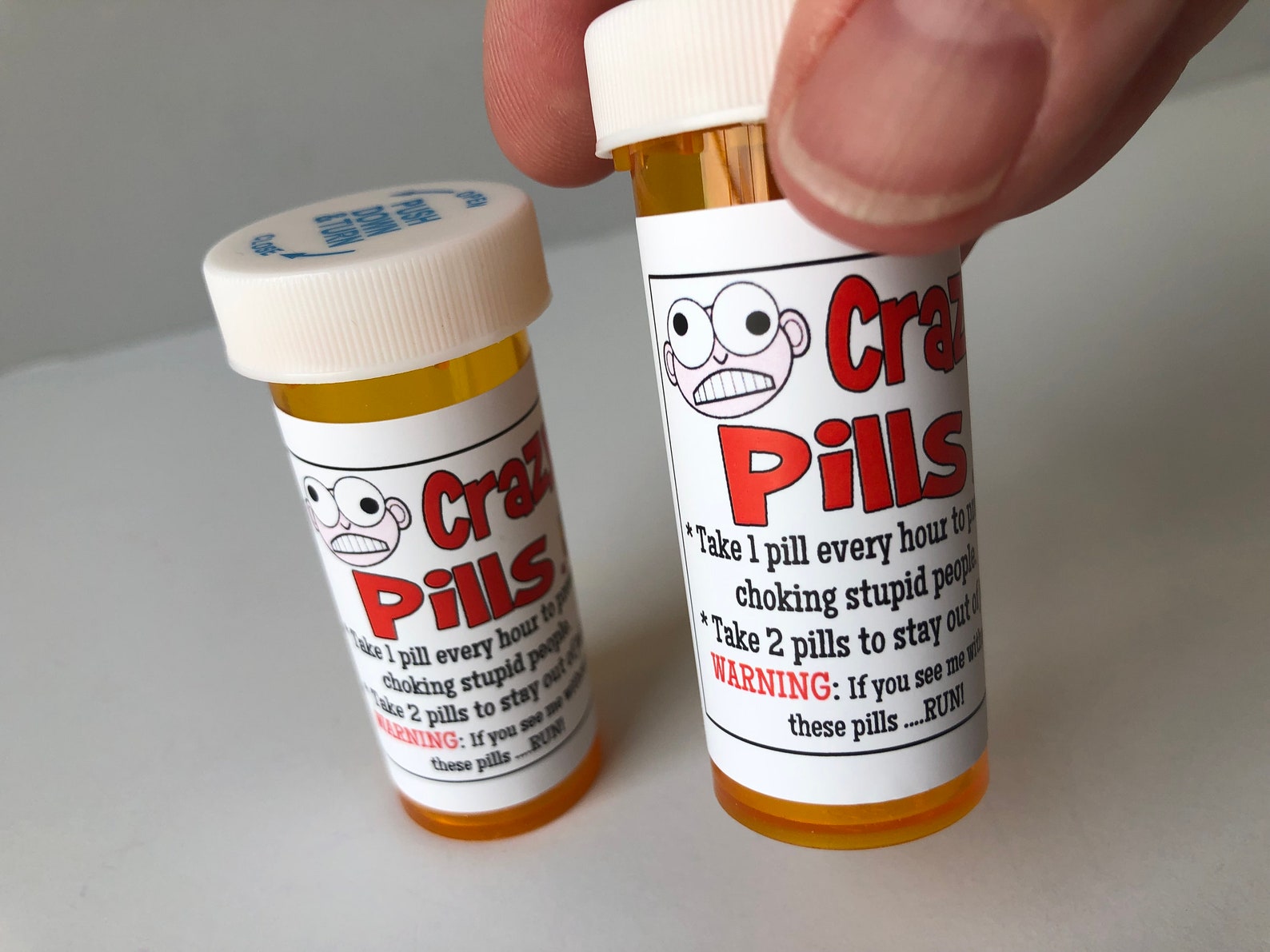Gag Gifts Crazy Pills Medicine Bottle Funny Gifts White - Etsy