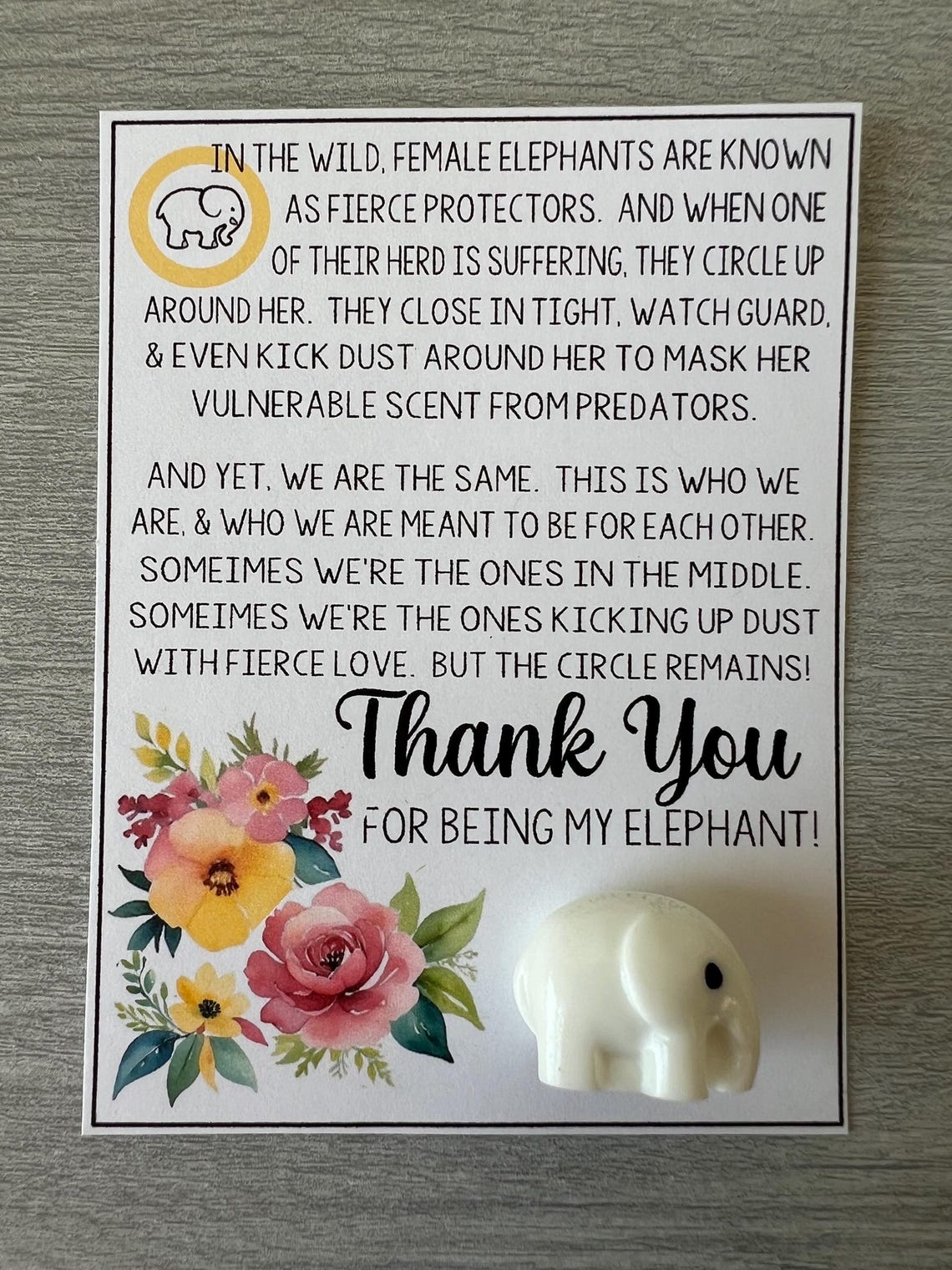 THANK YOU for Being My ELEPHANT, Good Luck & Protection Tiny Elephant ...