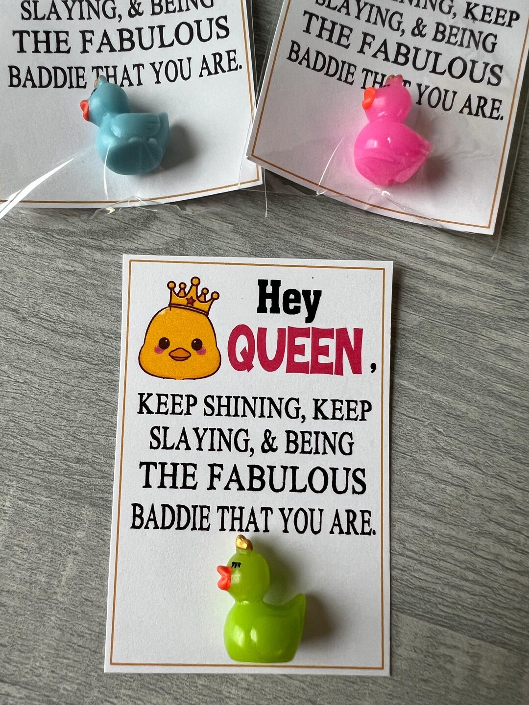 HEY QUEEN! Cute Ducky With Crown- Tiny Angel Duck Good Luck Charm ...