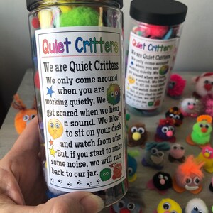 QUIET CRITTERS XL Jar With Poem & Poms Teacher Resource, Classroom ...