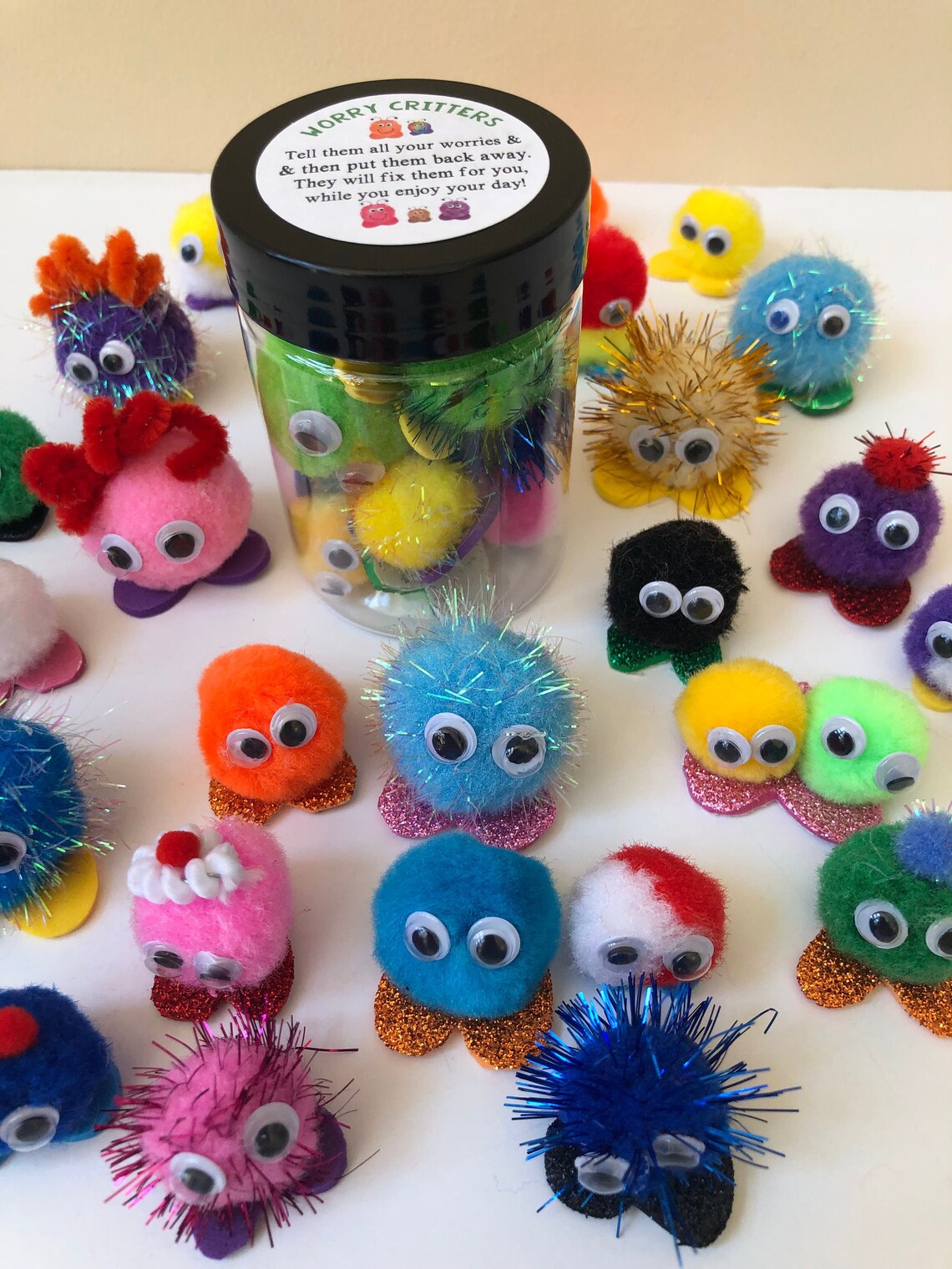 WORRY CRITTERS Children Anxiety & Stress Relief Pets Jar - Etsy