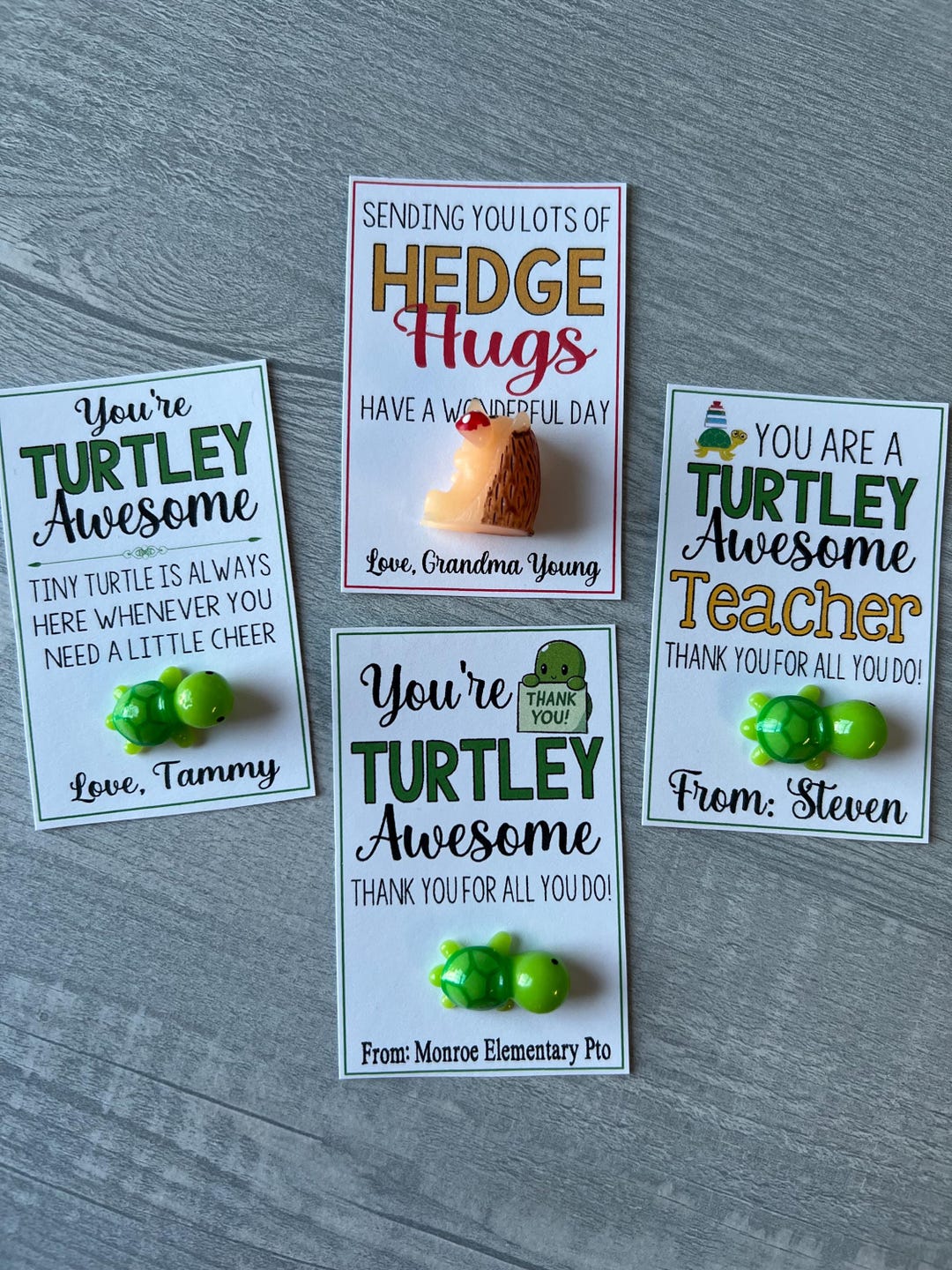 PERSONALIZED - You're TURTLEY AWESOME, Tiny Turtle Good Luck Charm Gift ...