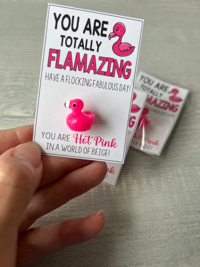 You Are Totally FLAMAZING!- Mini Flamingo Good Luck Charm, FLOCKING ...
