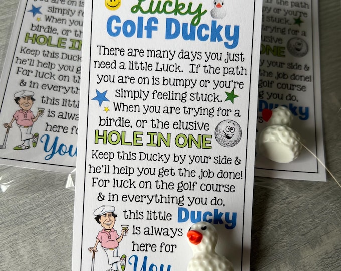 LUCKY GOLF DUCKY - Adorable Golfing Card, Miniature Golf Ball Duck ...
