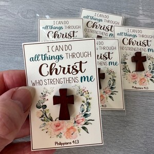 I Can Do All Things Through CHRIST, Cross - PRAYER Handheld Charm ...