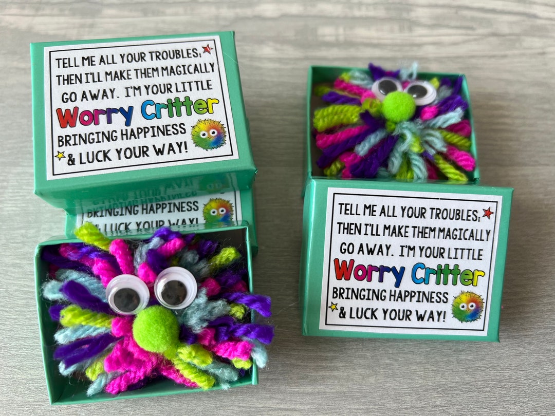 WORRY CRITTER -for Kids & Adults, Calming, Anxiety Gift Bag, Little ...