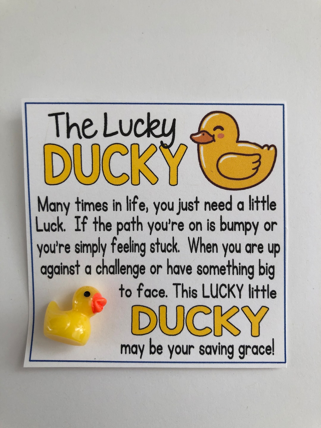 The LUCKY DUCKY -rubber Duck, Good Luck Charm, Lucky Ducky Charm- Sweet ...