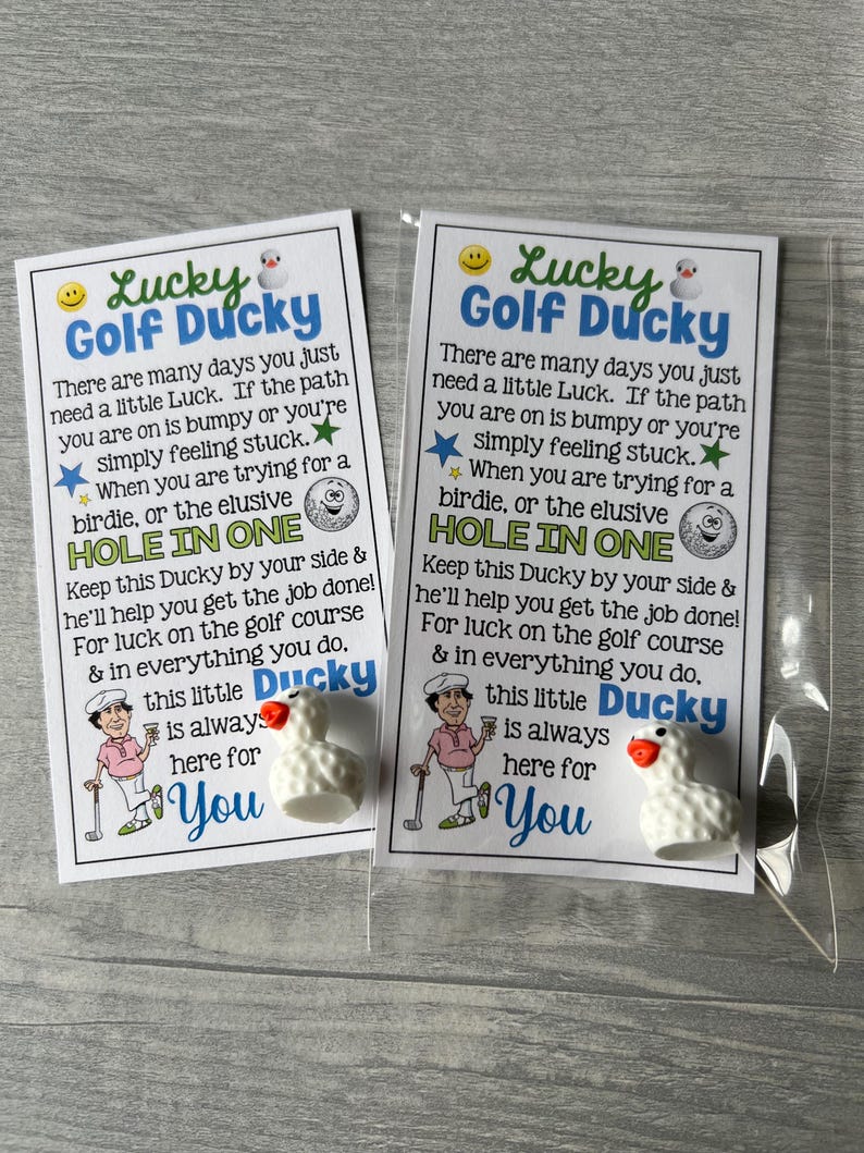 LUCKY GOLF DUCKY - Adorable Golfing Card, Miniature Golf Ball Duck ...