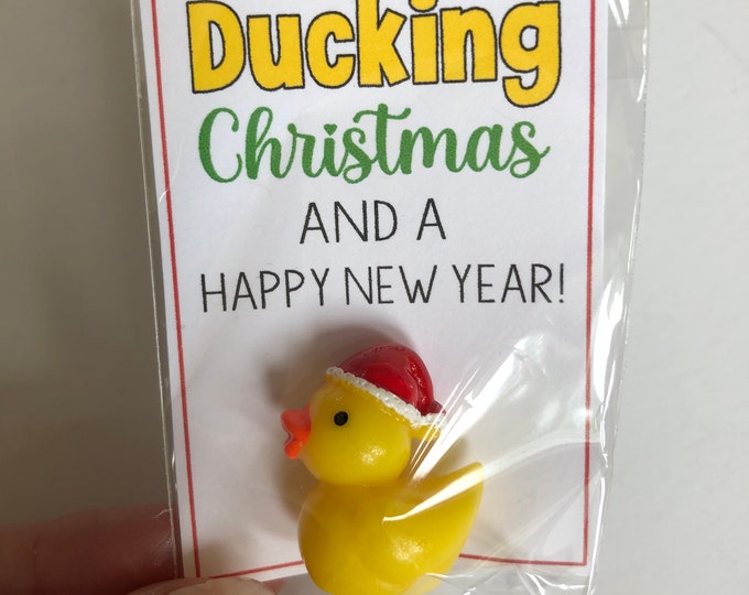 Merry DUCKING Christmas Mini Duck, Ducky Good Luck Charm, Stocking ...