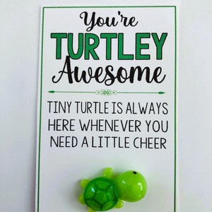 You're TURTLEY AWESOME - Tiny Turtle Good Luck Charm, Lucky Charm ...