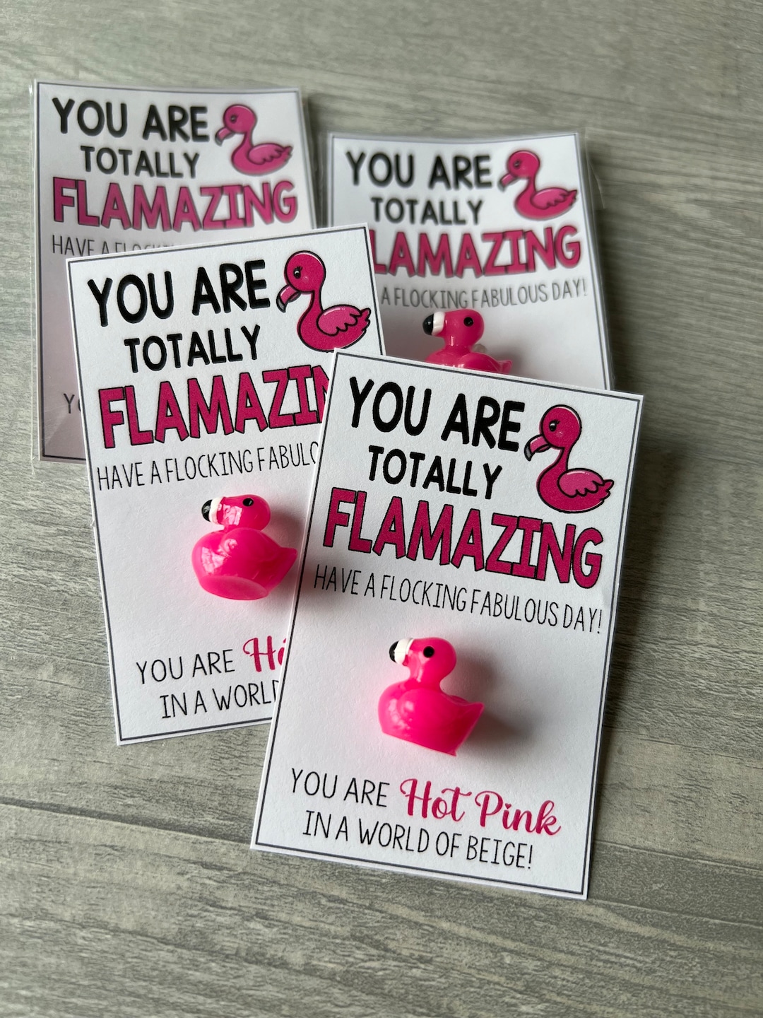 You Are Totally FLAMAZING!- Mini Flamingo Good Luck Charm, FLOCKING ...