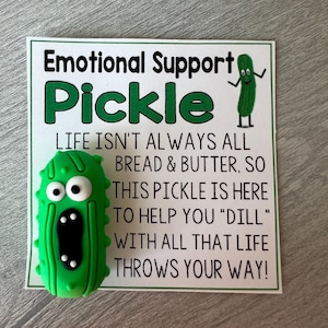 EMOTIONAL SUPPORT PICKLE, Cute Mini Good Luck Charm, Sweet Thoughts ...