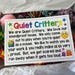 QUIET CRITTERS -DIY Set, Poem and Poms Teacher Resource, Classroom ...