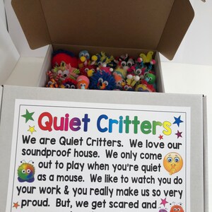 QUIET CRITTERS- XL Box Filled With Poem & Poms Teacher Resource ...