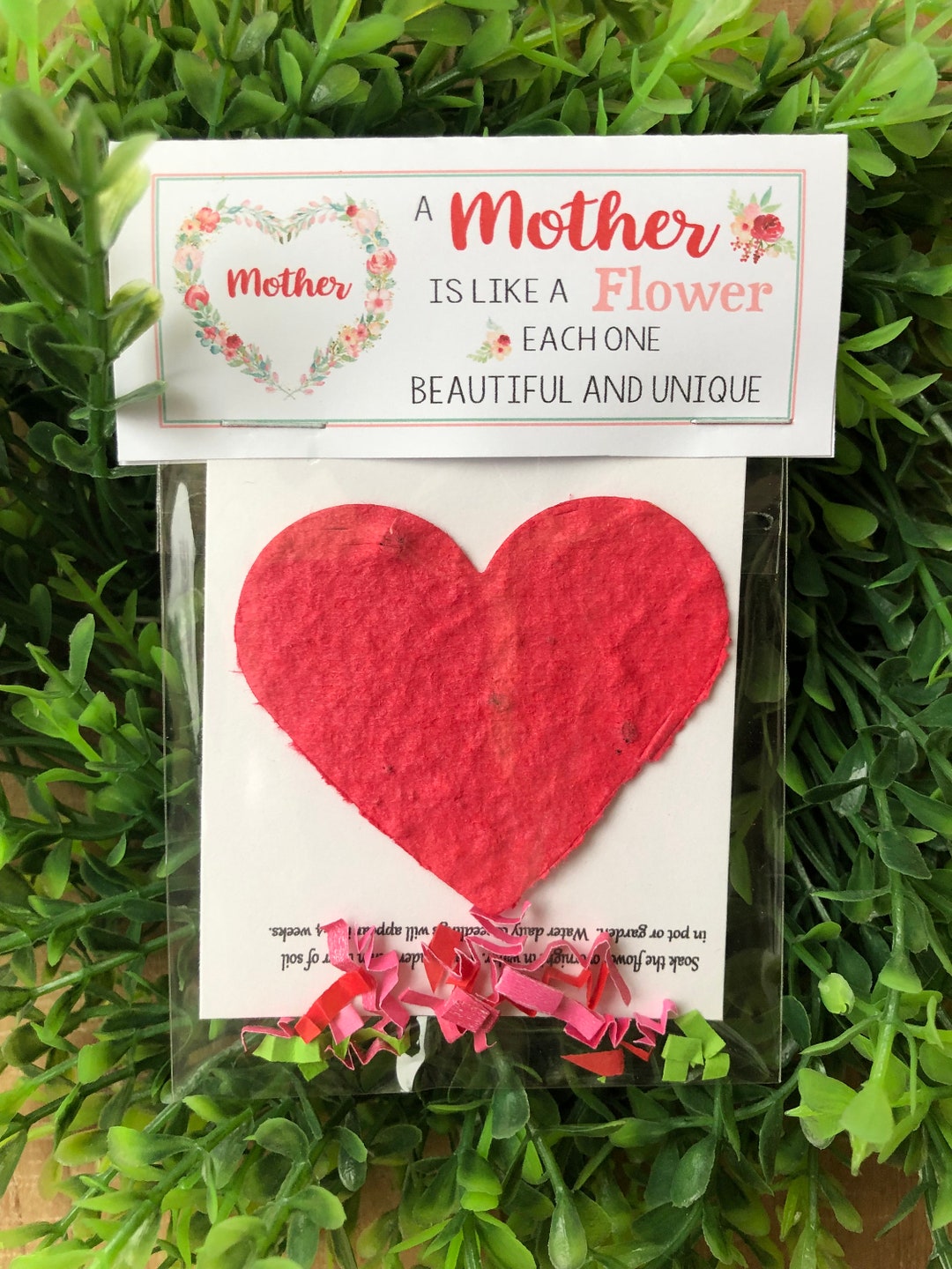 A Mother is Like a FLOWER - Personalized -bloomin' Heart Plantable Seed ...