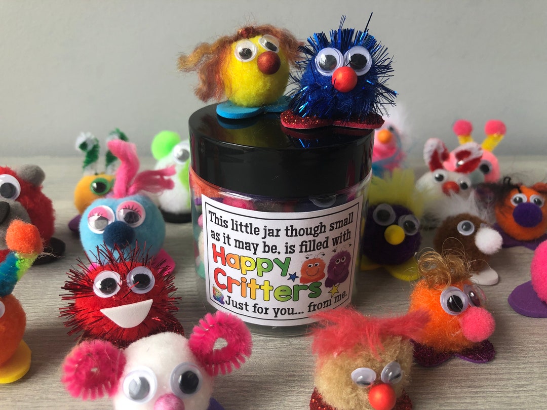 HAPPY CRITTERS Children Reward Gift, Anxiety & Stress Relief Pets, Jar ...