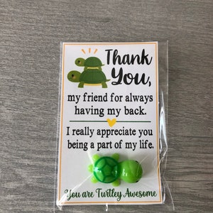 You're TURTLEY AWESOME, Tiny Turtle Good Luck Charm Gift Bag, THANK You ...