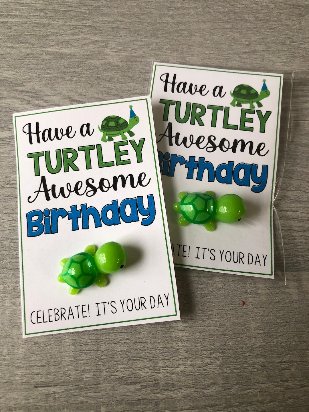 TURTLEY AWESOME BIRTHDAY, Tiny Turtle Good Luck Charm Gift Bag, Thank ...